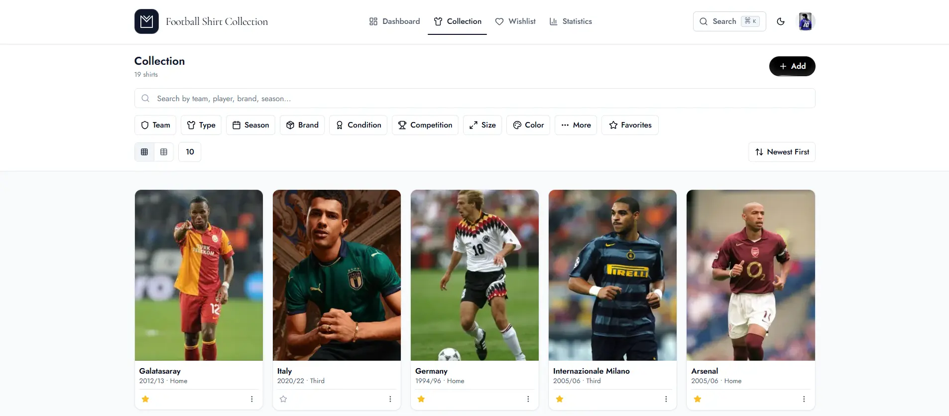 Football Shirt Collection - Track Your Kit Collection